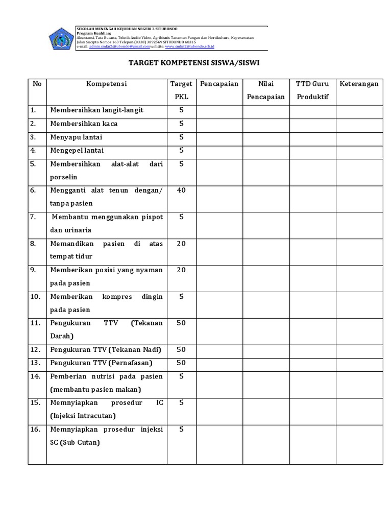 Target Kompetensi Siswa | PDF