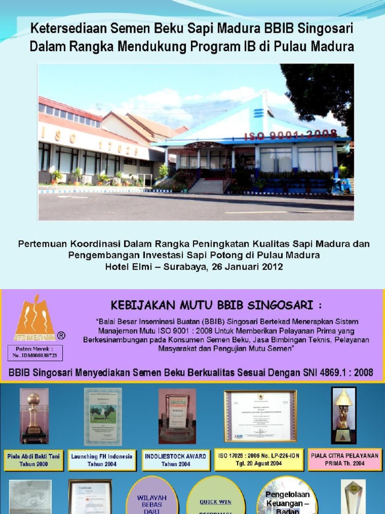 Semen Beku Sapi Madura BBIB Singosari | PDF