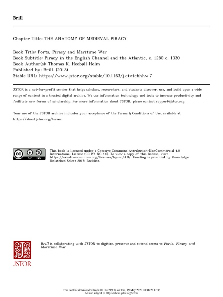 Chapter Title: THE ANATOMY OF MEDIEVAL PIRACY | PDF | Galley | Piracy
