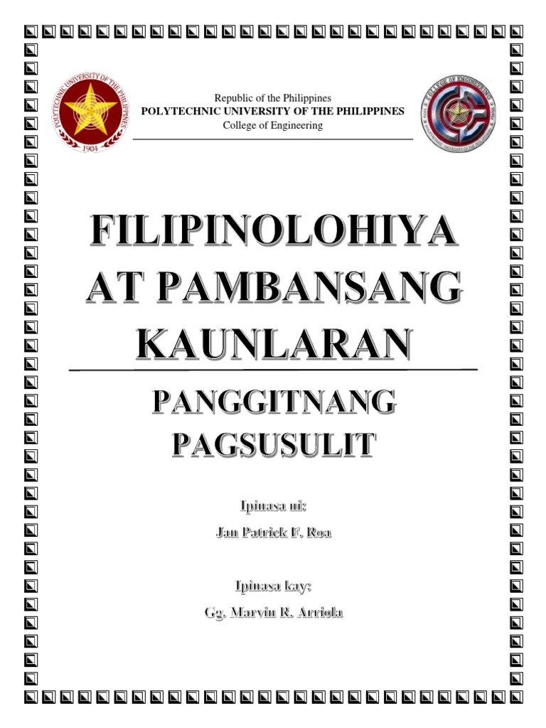 Filipinolohiya at Pambansang Kaunlaran - Panggitnang Pagsusulit BS-ECE ...