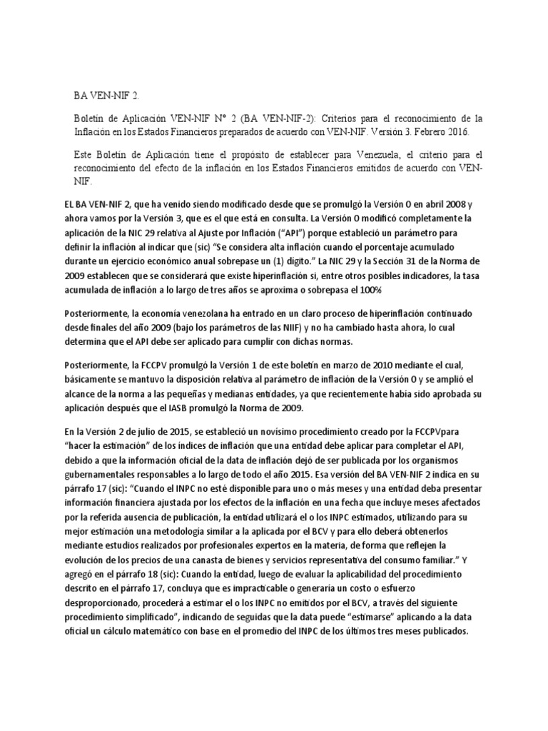 BA VEN-NIF 2.-WPS Office | PDF | Inflación | normas internacionales de ...