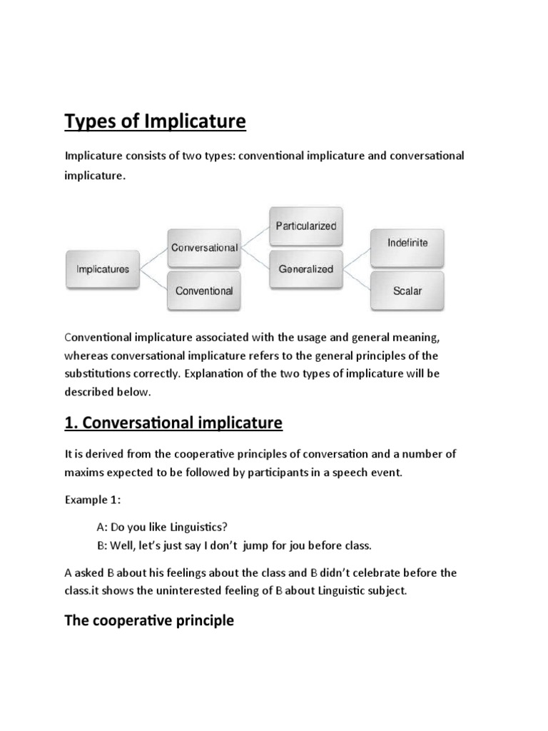 Types of Implicature | PDF | Communication | Linguistics