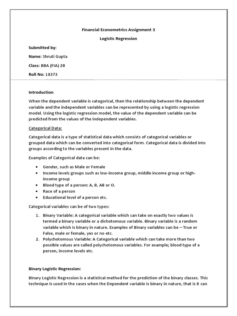 Logistics Regression Notes | PDF | Logistic Regression | Regression ...