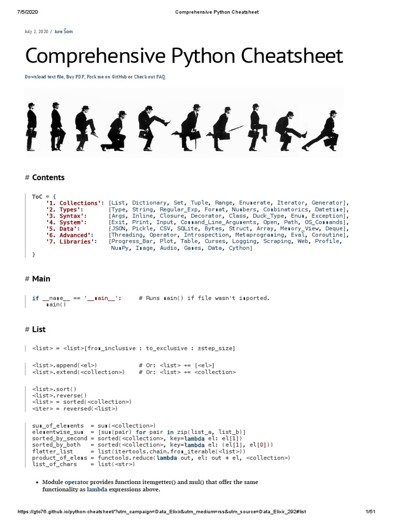 Python Cheatsheet | PDF | Computer Data | Programming Paradigms