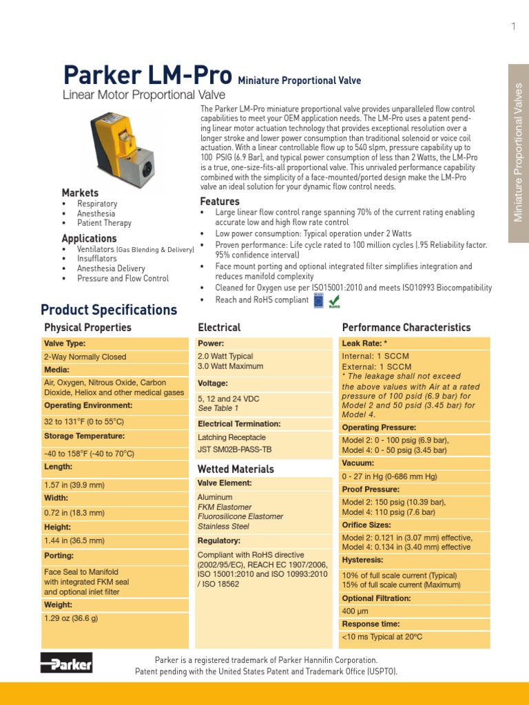 LM-Pro Datasheet - 20200618 | PDF | Valve | Electric Motor