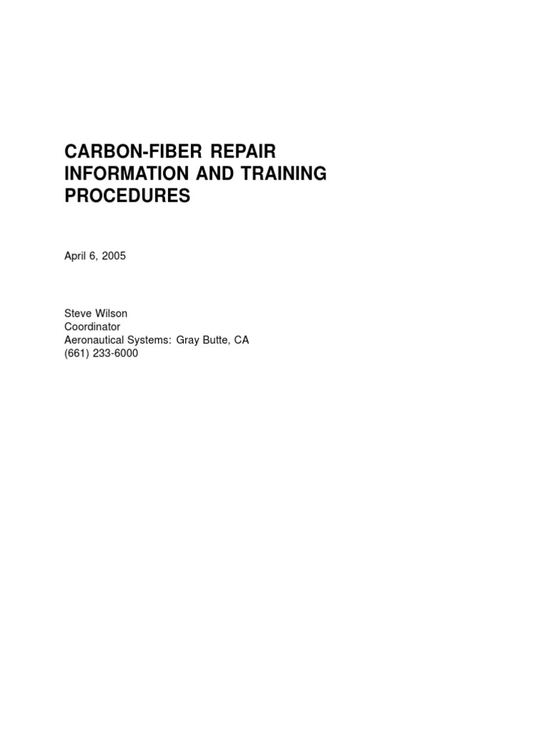 Carbon Fiber Repair Training Guide | PDF | Composite Material | Adhesive