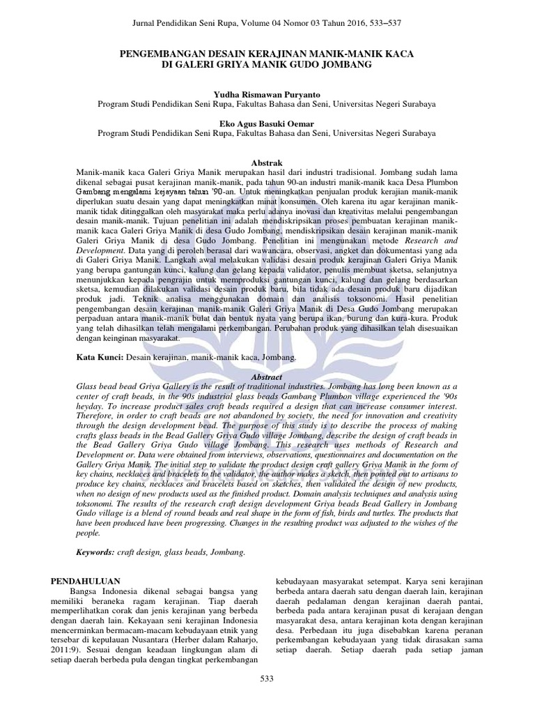 Pengembangan Desain Kerajinan Manik Mani d079f4cc | PDF | Ilmu Sosial ...