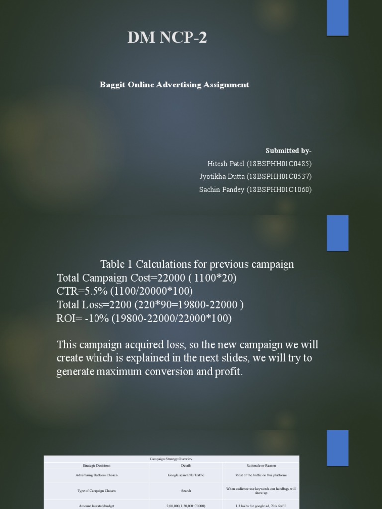 DM Ncp-2: Baggit Online Advertising Assignment | PDF | Digital ...