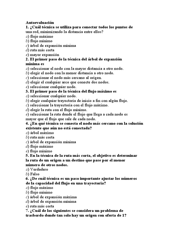 Cuestionario Modelo de Redes | PDF | Informática y tecnología de la información | Redes