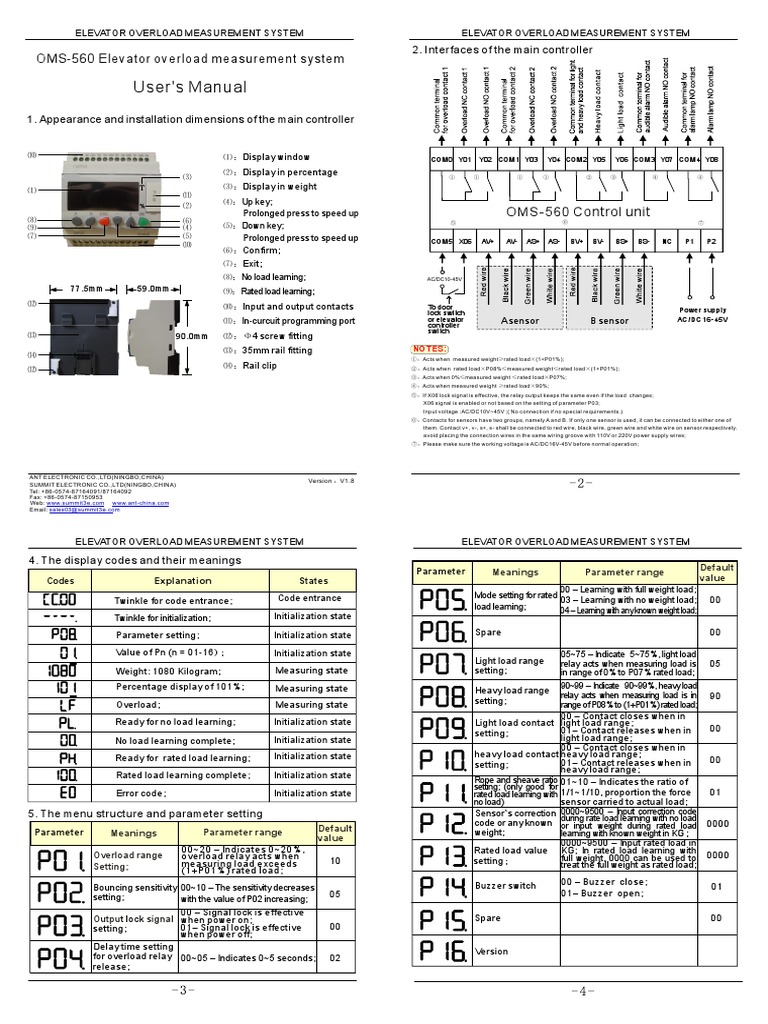Manual Pesacargas OM-560 | PDF | Relay | Parameter (Computer Programming)