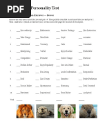 Five Minute Personality Test: L - B - O - G R | PDF