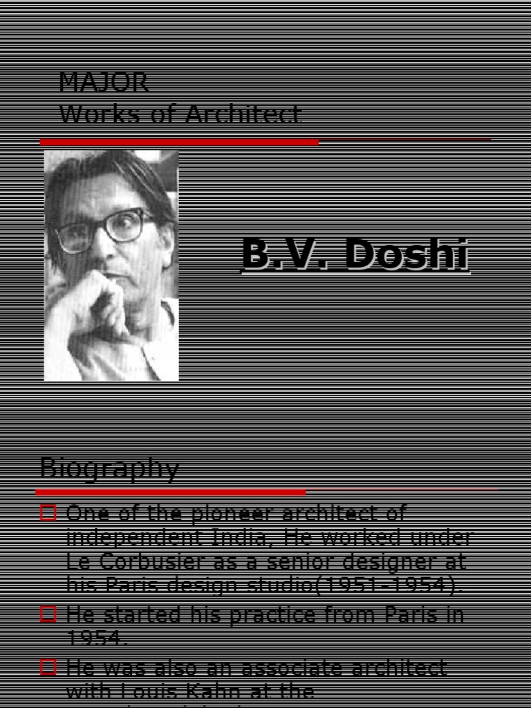 Major Works of Architect: B.V. Doshi | Download Free PDF ...