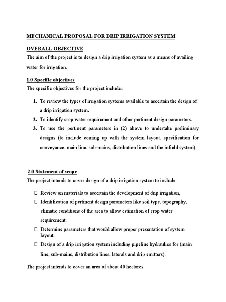 Drip Irrigation Project | PDF | Irrigation | Water Management