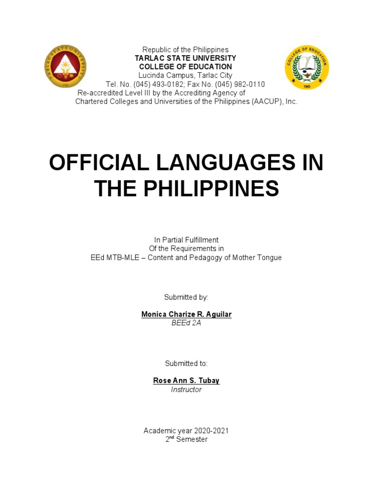 1 Official Language in The PH | PDF | Philippines | Languages Of ...