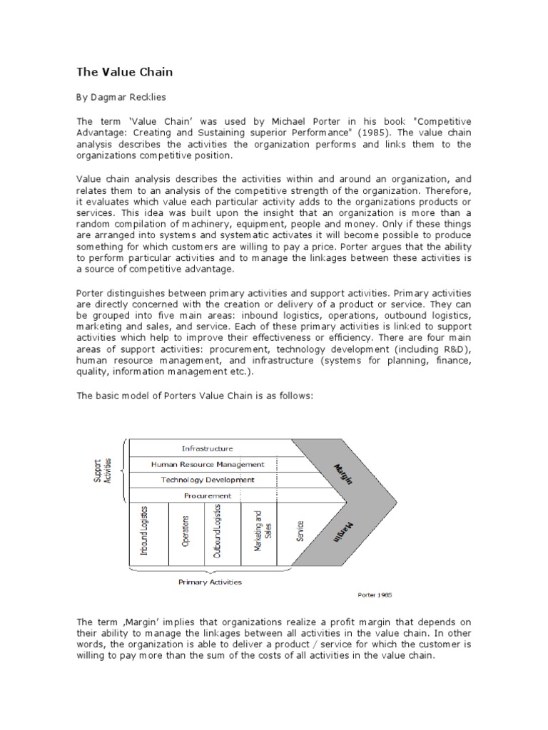 The Value Chain | PDF | Value Chain | Logistics