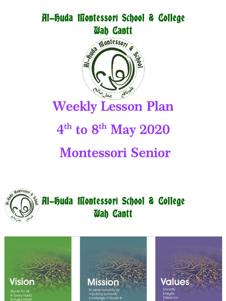 5th WLP Montessori Senior 4th To 8th May 2020 | PDF | Phonics | Ramadan