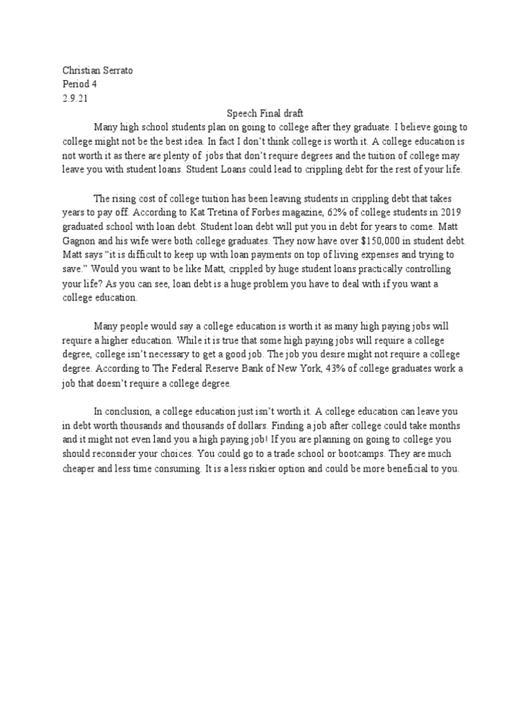 Speech Final Draft | PDF