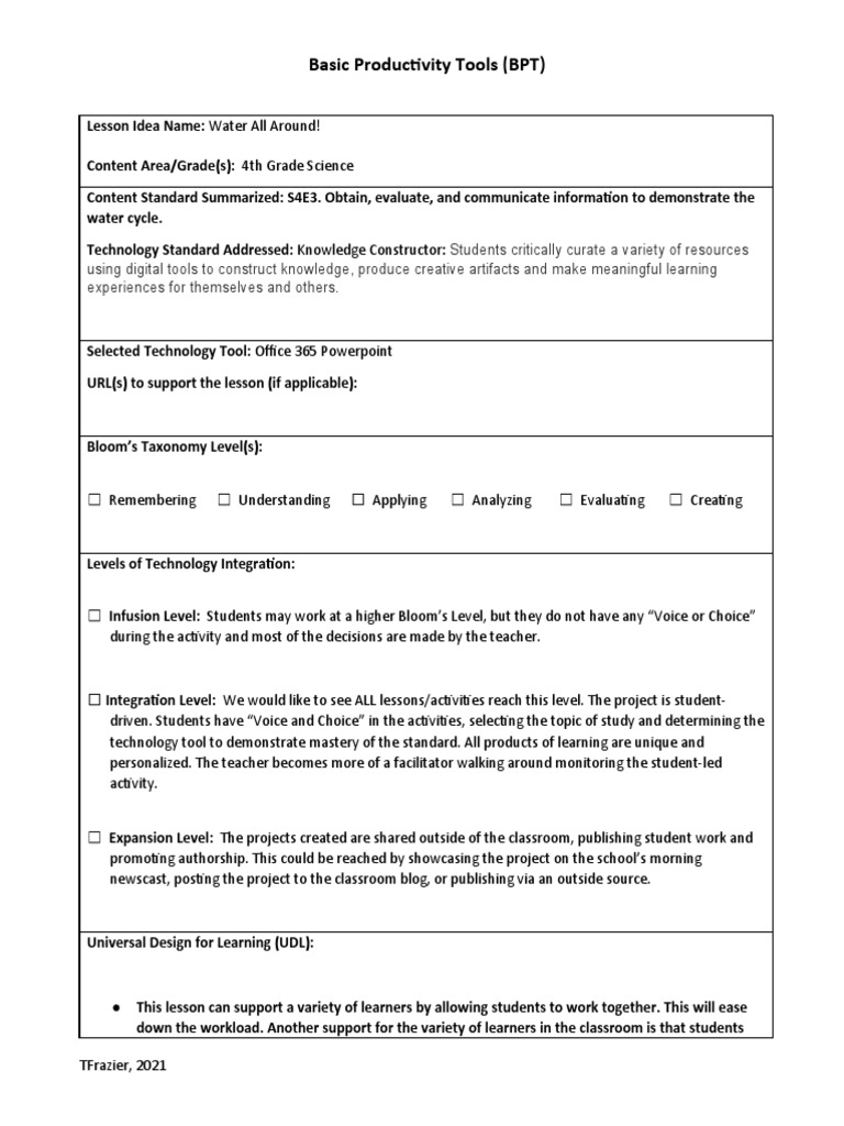 BPT Lesson Idea | PDF | Applied Psychology | Educational Psychology