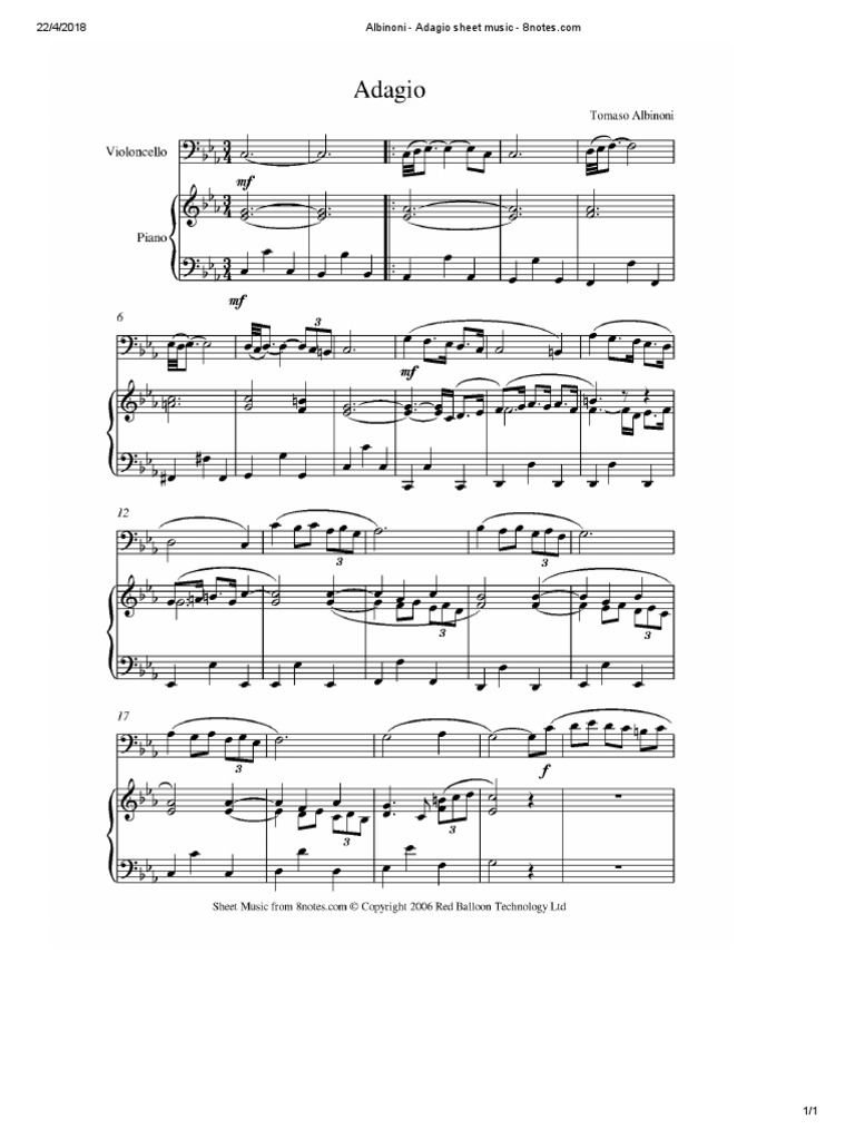 Adagio de Albinoni Score | PDF