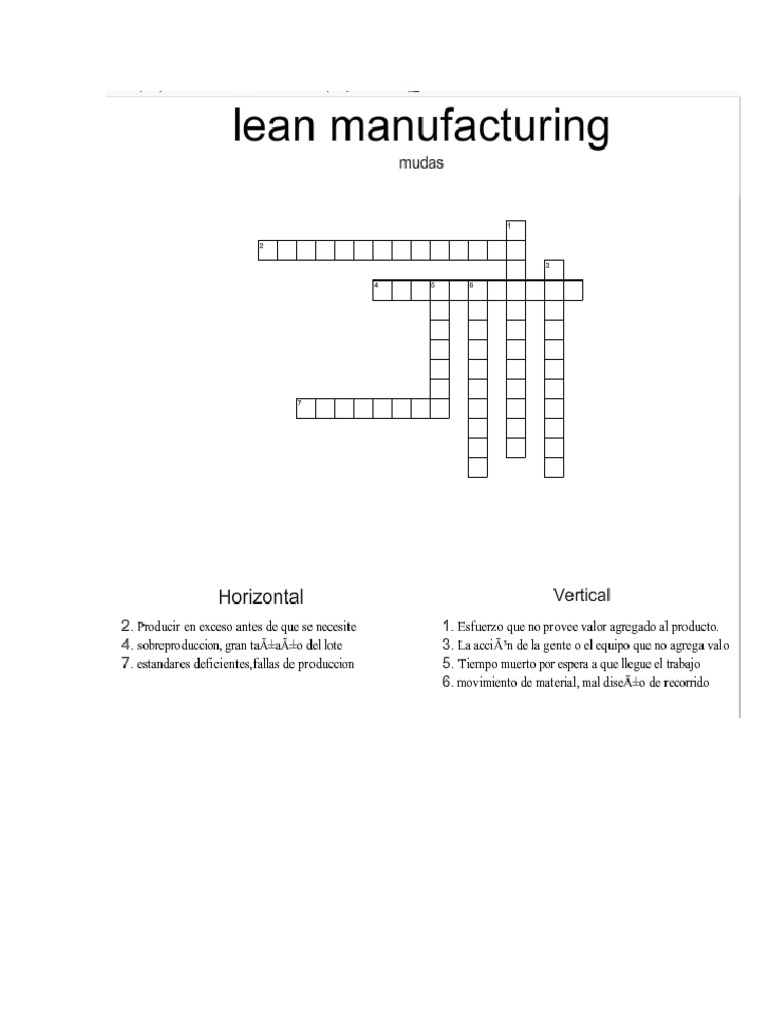 Crucigrama Lean | PDF