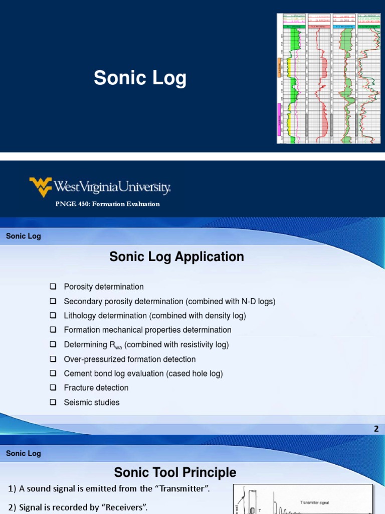 Sonic Log: PNGE 450: Formation Evaluation | PDF | Sound | Waves