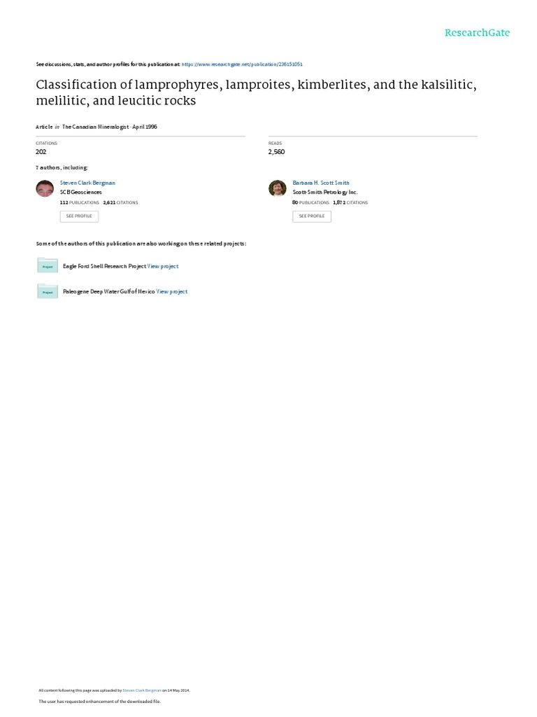 Classification of Lamprophyres Lamproites Kimberli | PDF | Petrology ...