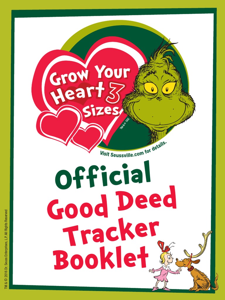 Good Deed Tracker Booklet | PDF | Christmas Fiction | Dr. Seuss