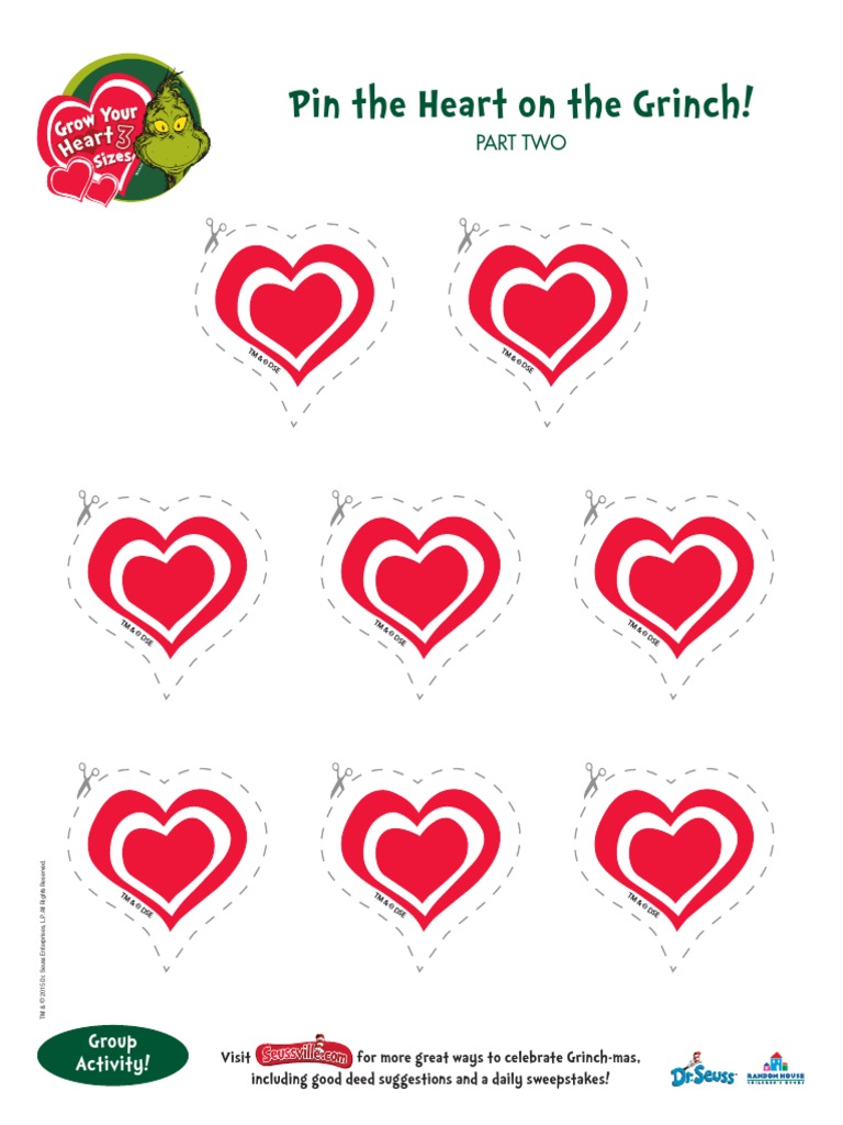 Pin The Heart On The Grinch Part Two | PDF | Dr. Seuss | Christmas Fiction