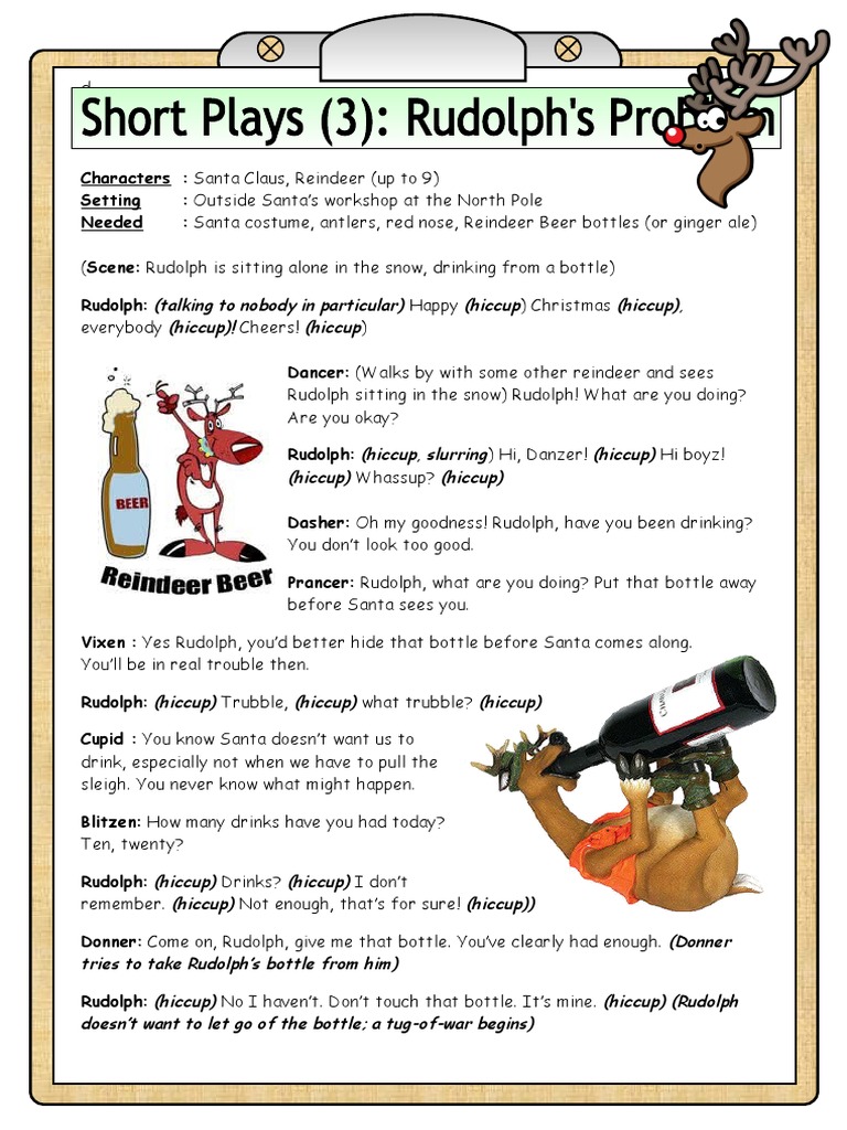 Short Plays 3 Rudolphs Problem Fun Activities Games Role Plays Drama ...