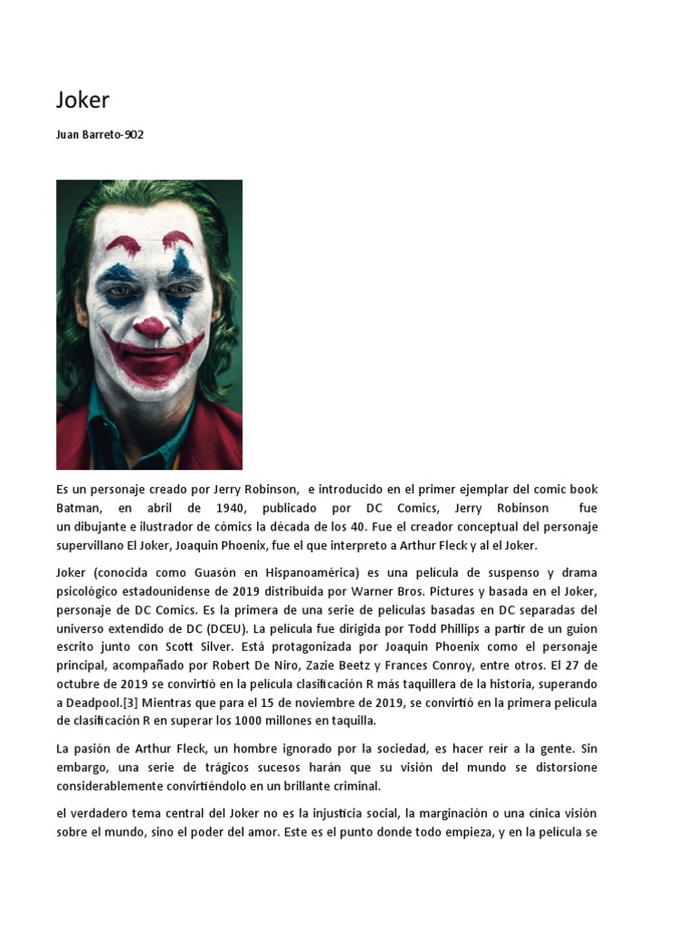 Historia y análisis del Joker | PDF