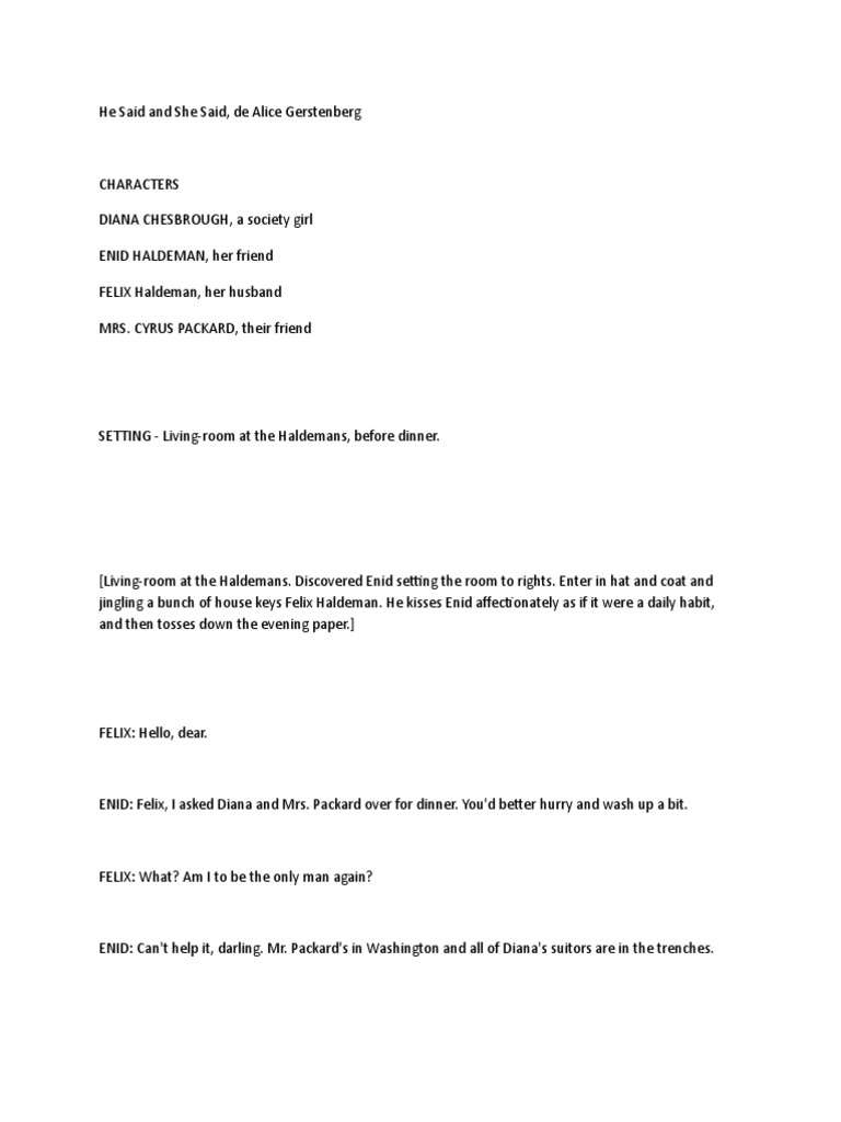 He Said She Said | PDF