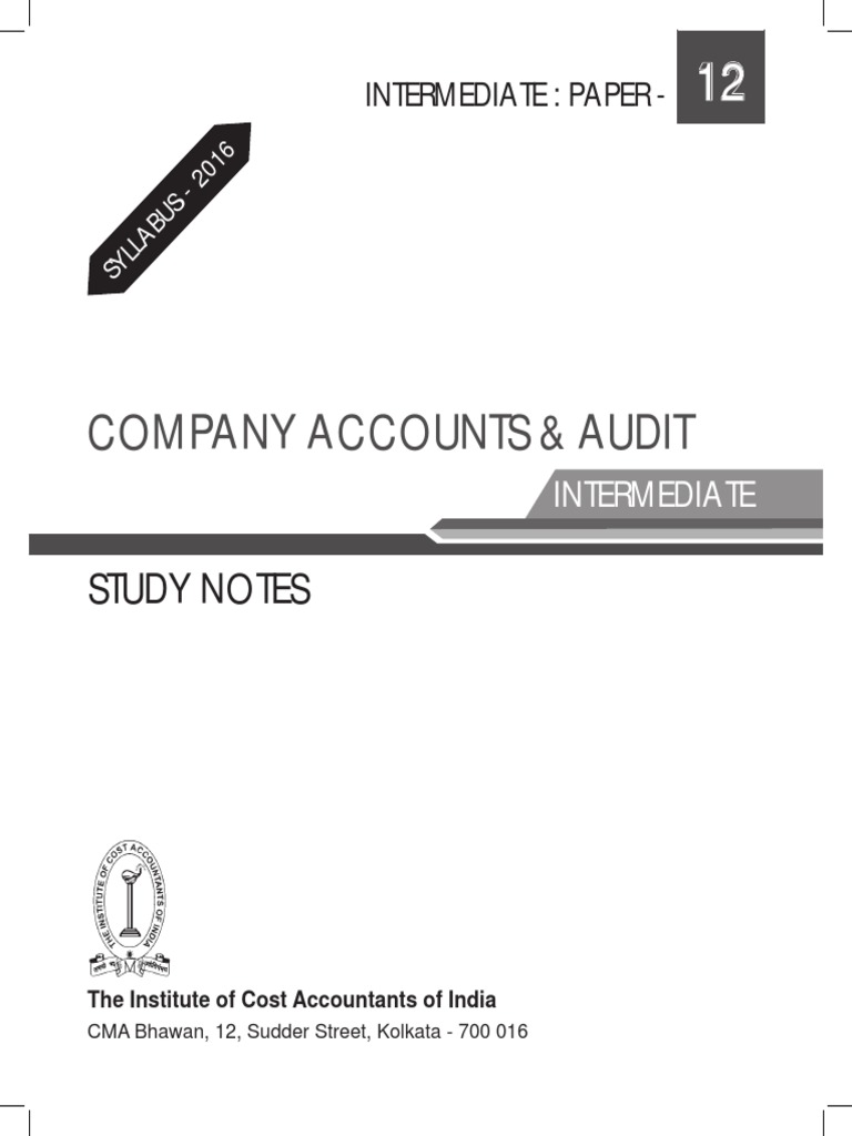 Cma Inter Paper12 | PDF | Audit | Equity (Finance)