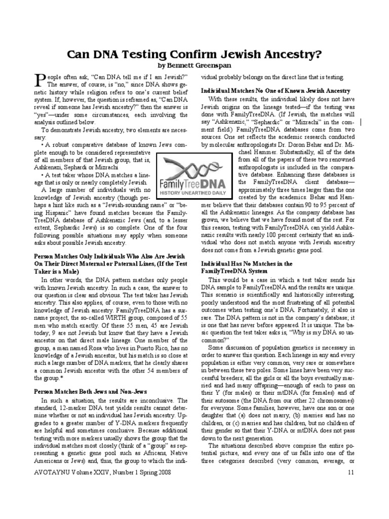 FTDNA Article - Can DNA Testing Confirm Jewish Ancestry by Bennett ...