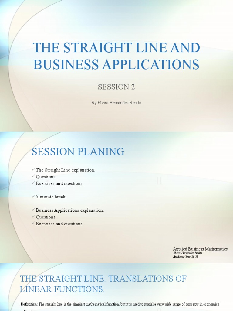 The Straight Line and Business Applications | PDF | Line (Geometry ...