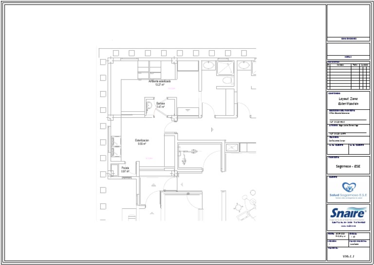 HVAC - Plano - VM-1-1 - Layout Zona Esterilización | PDF