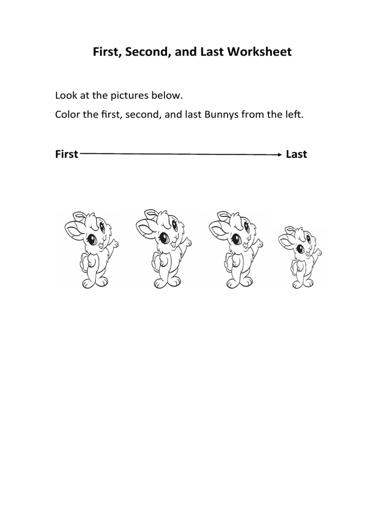 First, Second, Last Bunny Worksheet | PDF