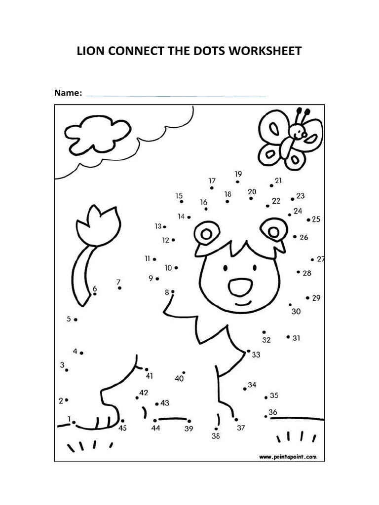 Lion Connect The Dots Worksheet | PDF