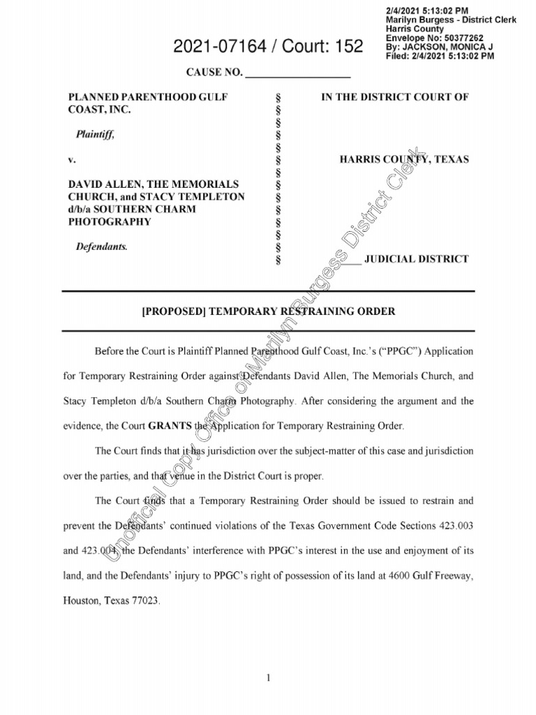 Proposed and Signed Court Order | PDF