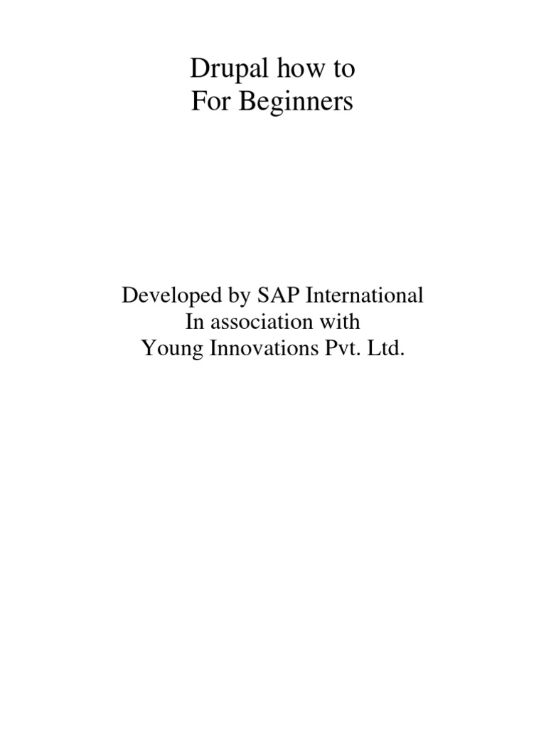 Drupal How To For Beginners | PDF | Drupal | Digital Technology
