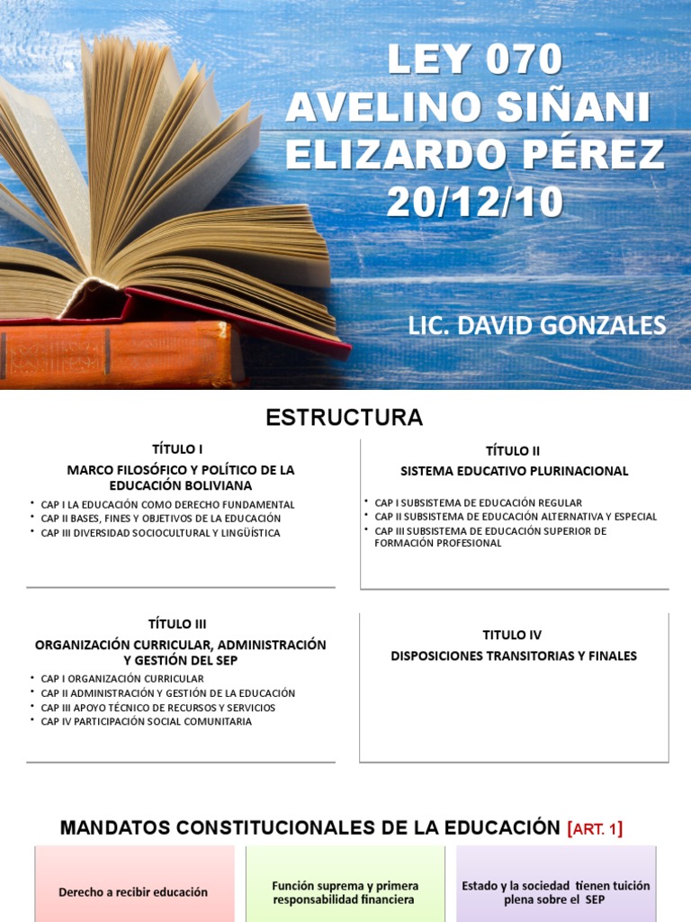 LEY 070 ASEP - David Gonzales | PDF | Titulo academico | Plan de estudios