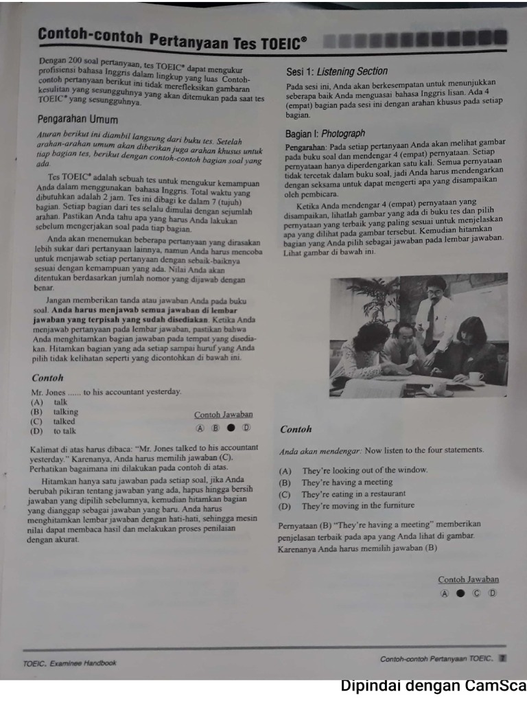 Sample of TOEIC Questions | PDF