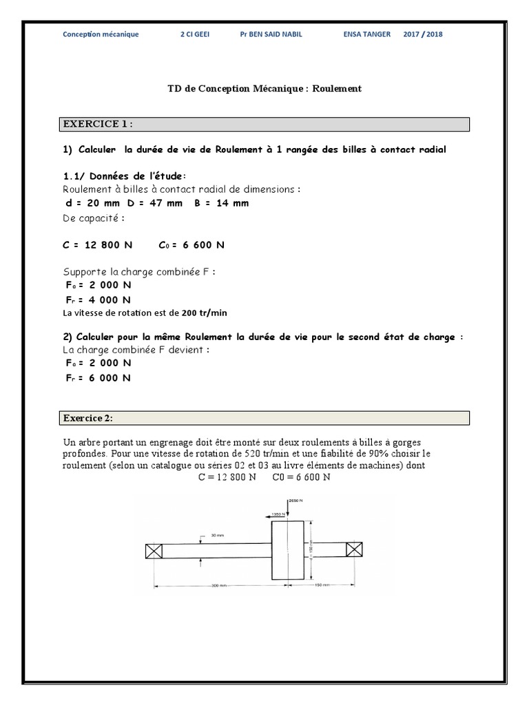 TD Roulement | PDF