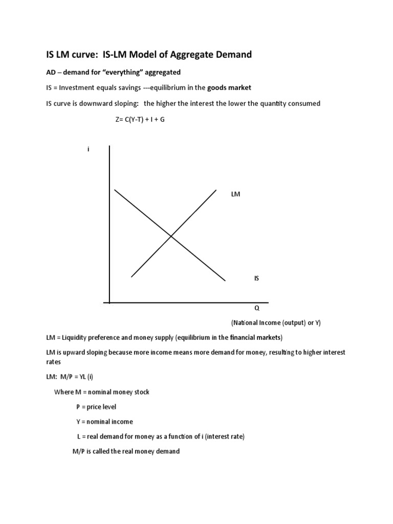 Lecture Notes IS LM Curve | PDF | Macroeconomics | Economics Lecture Notes IS LM Curve | PDF | Macroeconomics | Economics