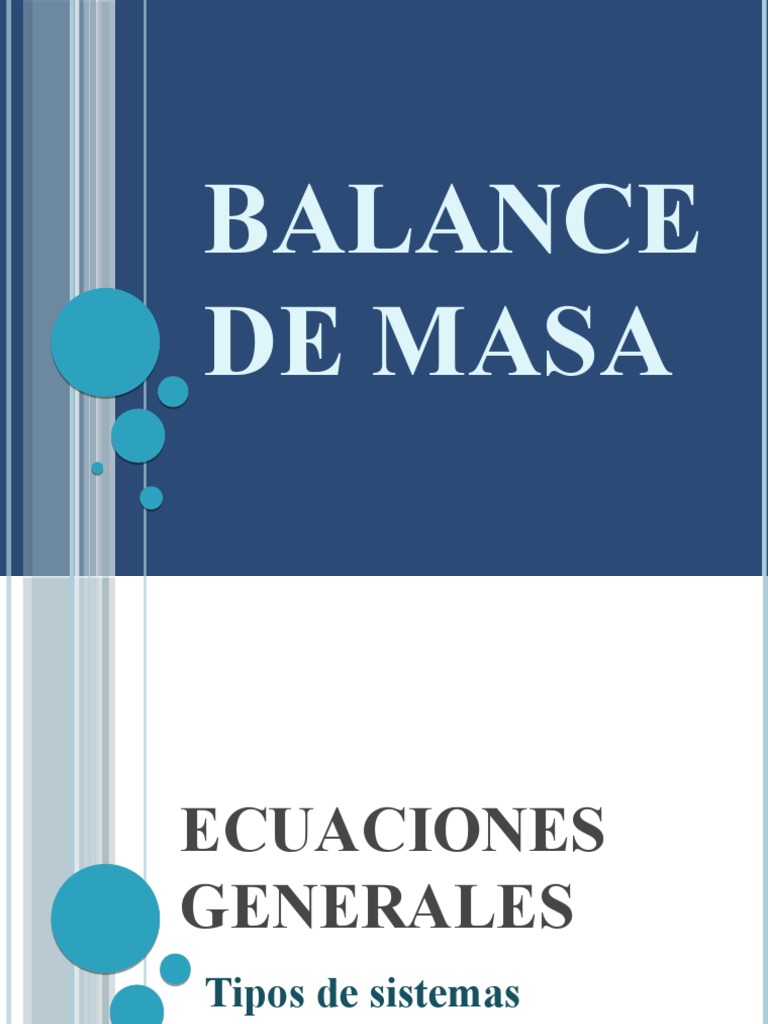 Balance de Masa | PDF | Masa | Equilibrio químico