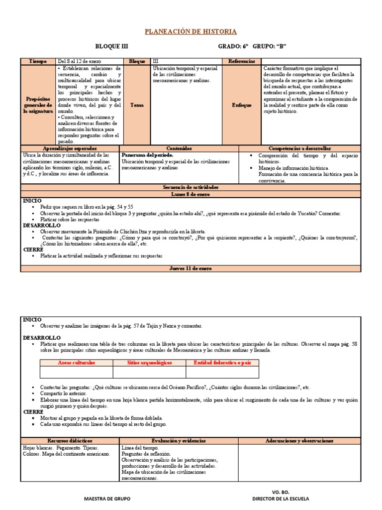 Planeación de Historia | PDF | Mesoamérica | Science