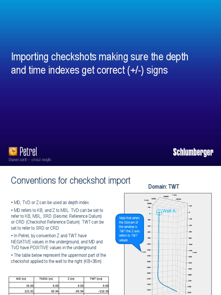 Petrel Checkshot Data Import | PDF