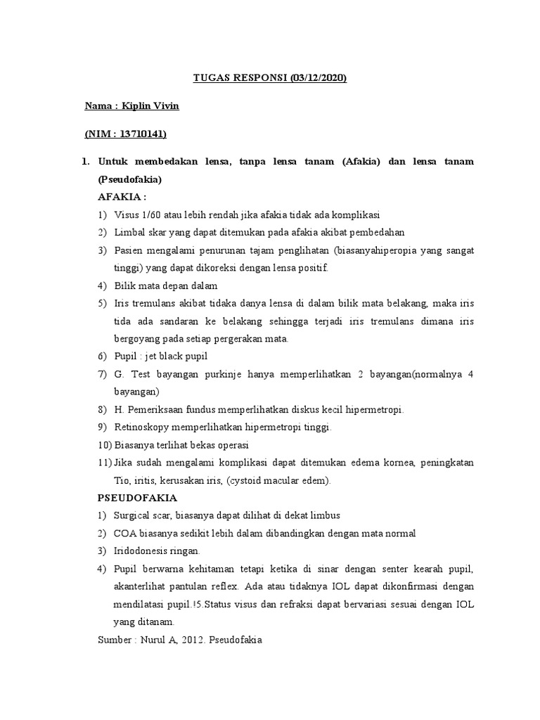 Panduan Lengkap Afakia dan Pseudofakia | PDF