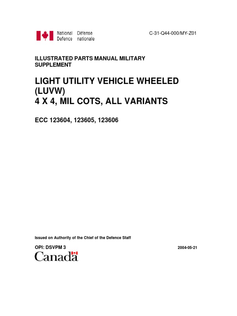 2003 04 Luvw LSSV Parts Manual Supplement GM Fleet | PDF | Transport ...
