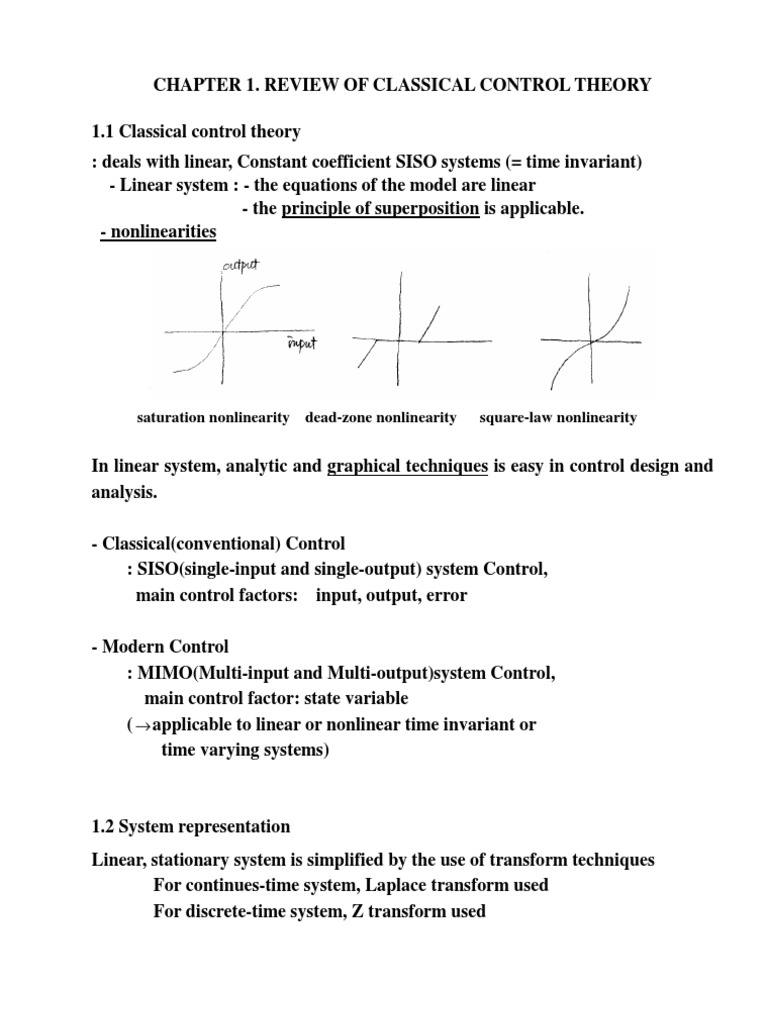 Review Chapter | PDF | Control Theory | Laplace Transform