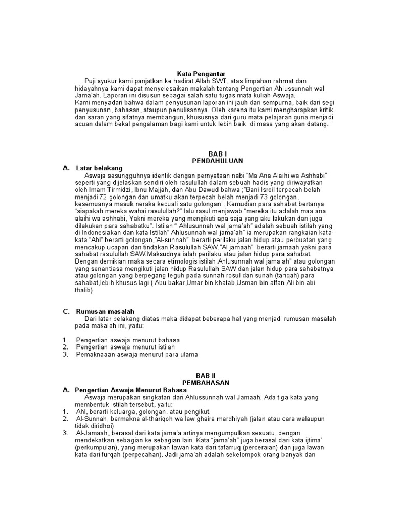 Pengantar Aswaja | PDF